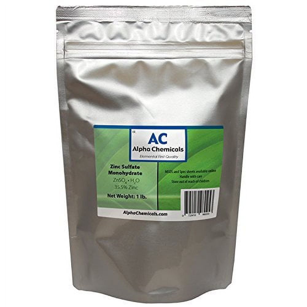 Zinc Sulfate Monohydrate Powder Supplement - 35.5% Zn - 99% Pure - 1 ...