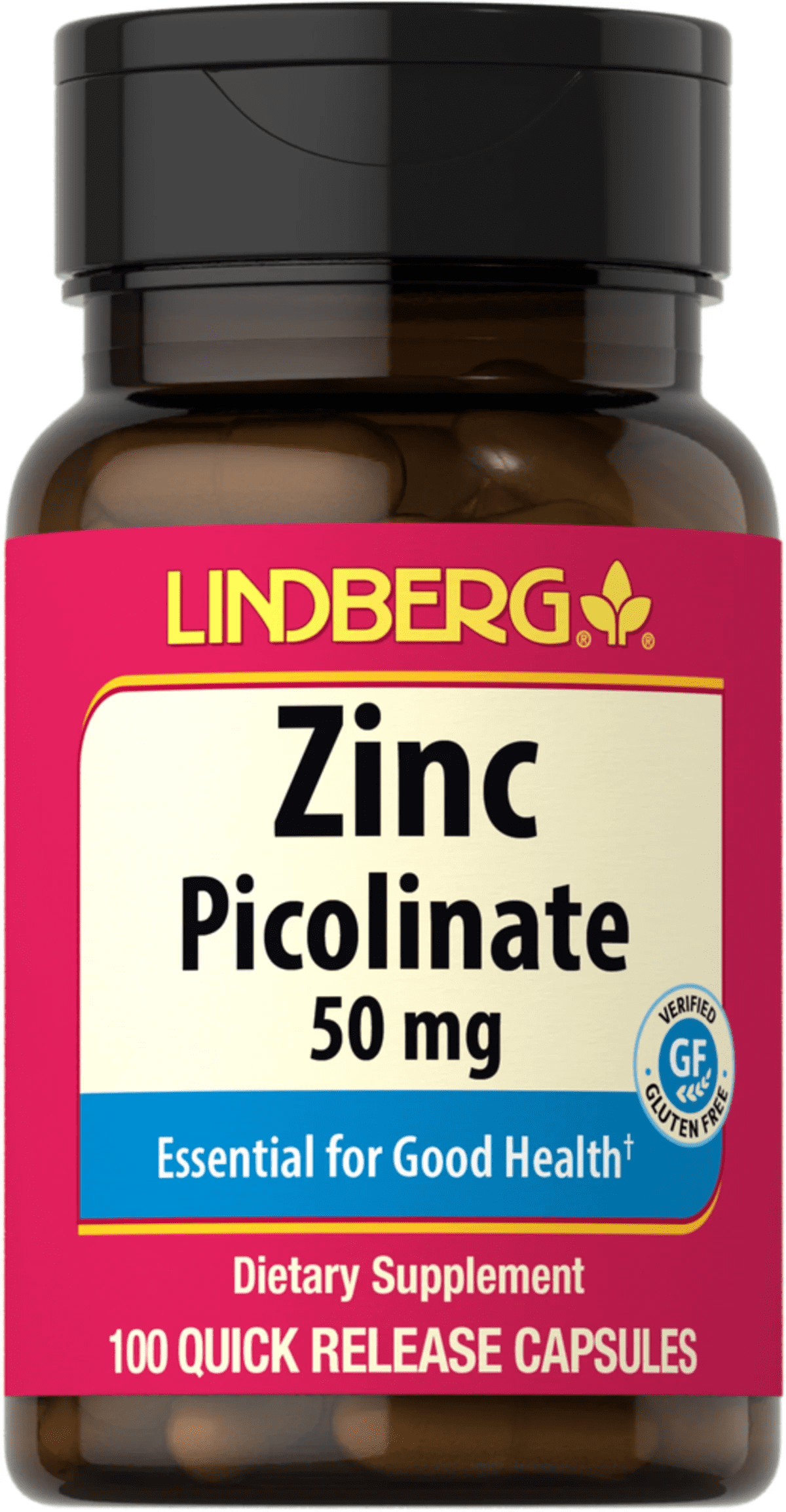 Zinc Supplement 50mg | 100 Capsules | Zinc Picolinate | Non GMO, Gluten ...