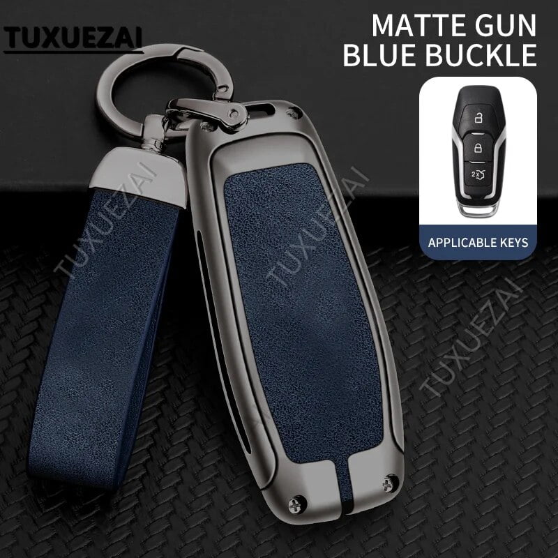 Zinc alloy Car Key Case Cover Protect Shell Bag For Ford C 3 buttons ...