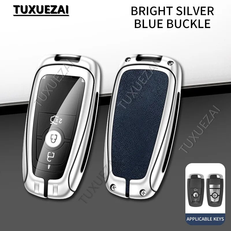 Zinc alloy+leather Car Key Case Cover For Lincoln B 3/4 buttons key ...