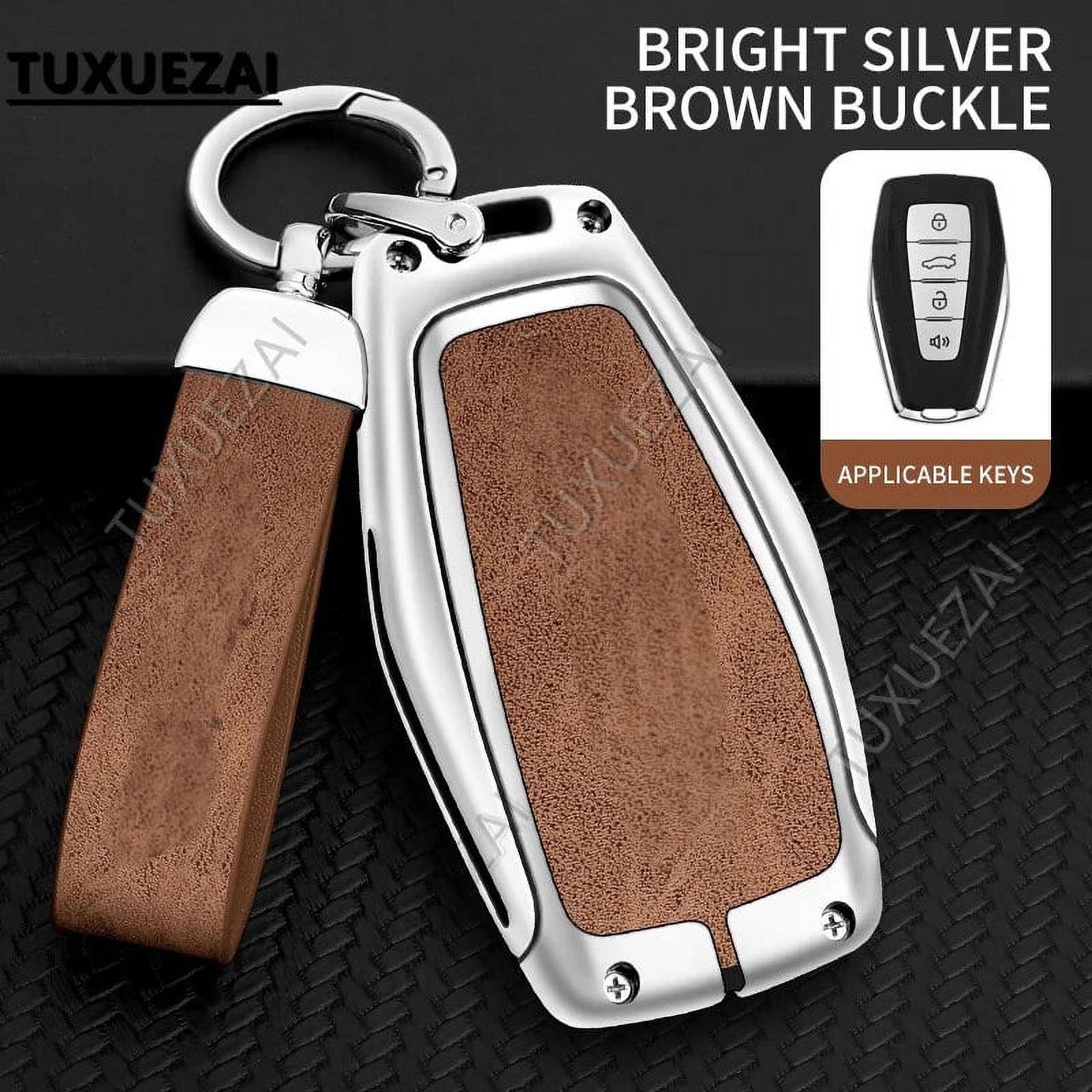 Zinc alloy+leather Car Key Case For Geely C 4 buttons Atlas Boyue Tugella GS X6 X7 SUV EC7 ...