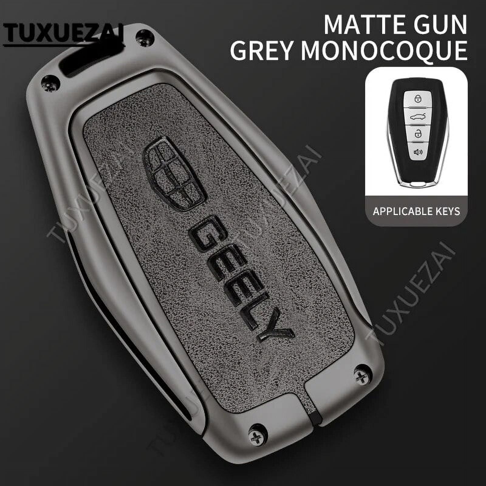 Zinc alloy+leather Car Key Case For Geely C 4 buttons Atlas Boyue ...