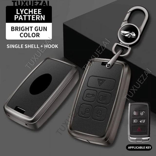 Zinc alloy+leather Car Key Case For Land Rover A 5 buttons Range Rover ...