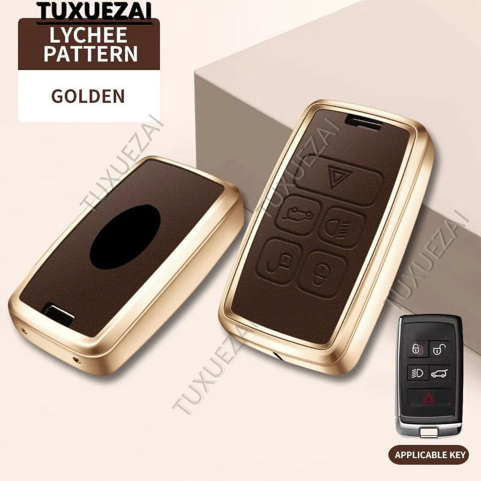 Zinc alloy+leather Car Key Case For Land Rover A 5 buttons Range Rover ...