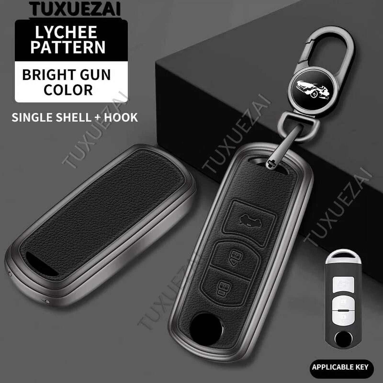 Zinc alloy+leather Car Key Case For Mazda A 3 buttons key case 3 2 6 ...