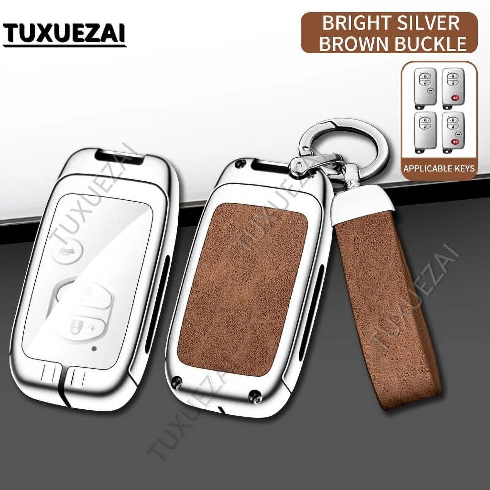 Zinc alloy+leather Car Key Case For Toyota E 2/3/4 Buttons Aqua RAV4 ...