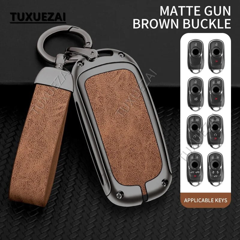 Zinc alloy+leather Car Key Cover For Buick B 2/3/4/5/6 buttons key case ...