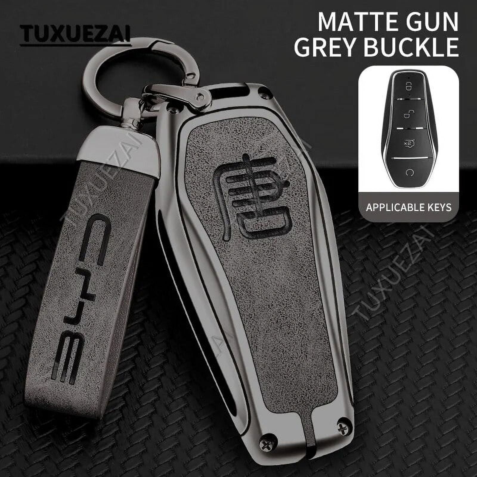 Zinc alloy+leather Car Key Cover Smart Remote Key Case For BYD Tang A 4 ...