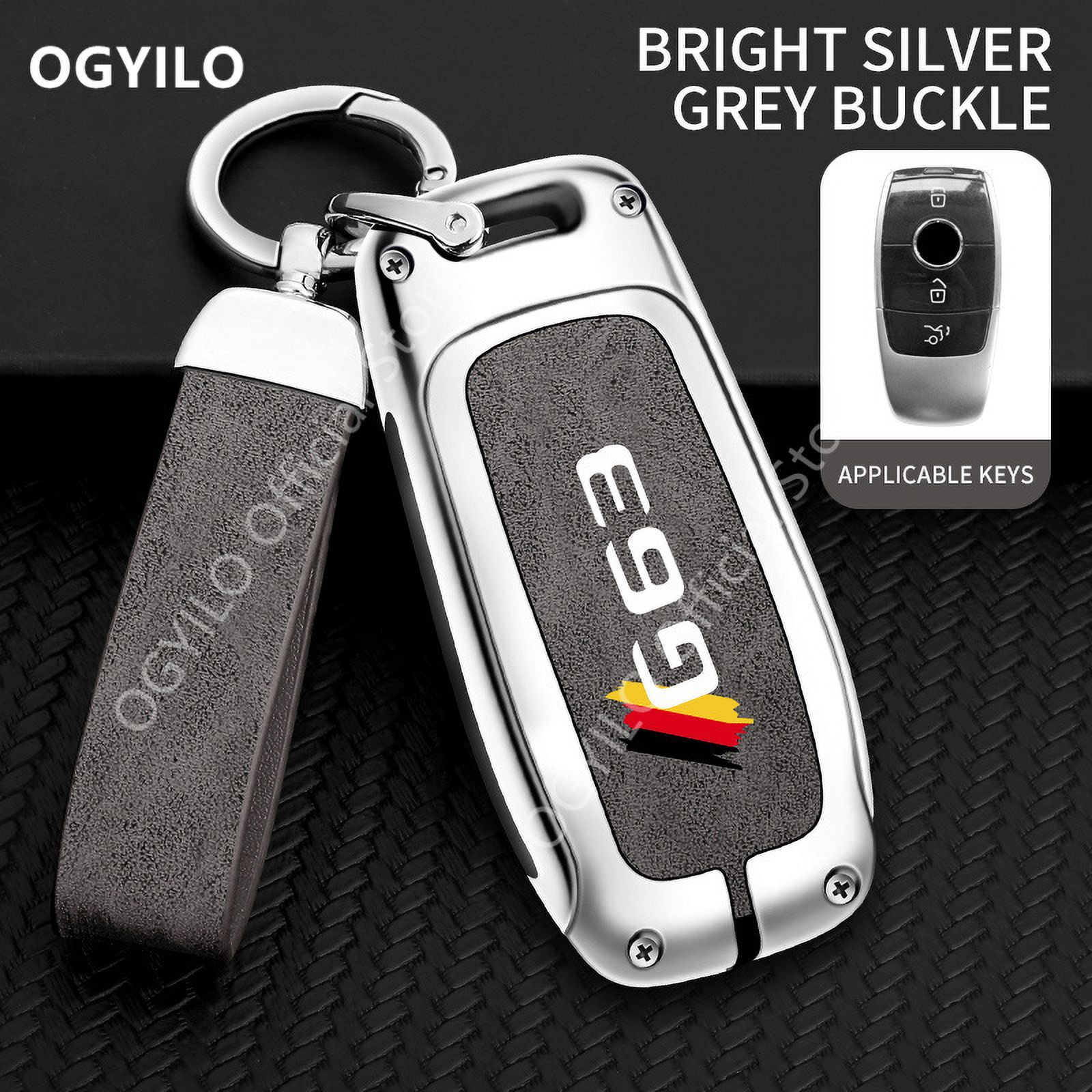 Zinc alloy+leather Car Key Housing For Mercedes Benz G63 A 3 buttons ...
