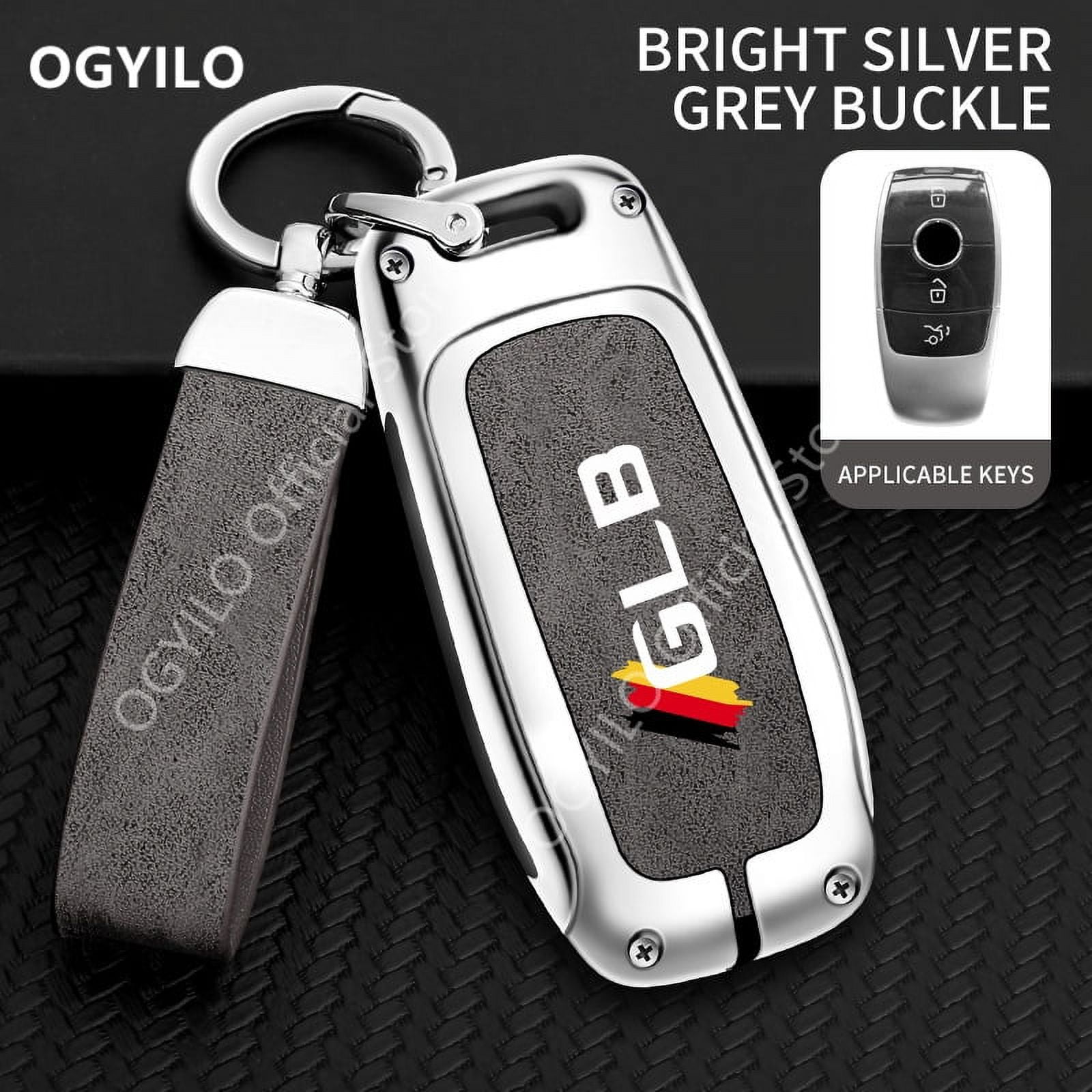 Zinc alloy+leather Car Key Housing For Mercedes Benz GLB A 3 buttons ...