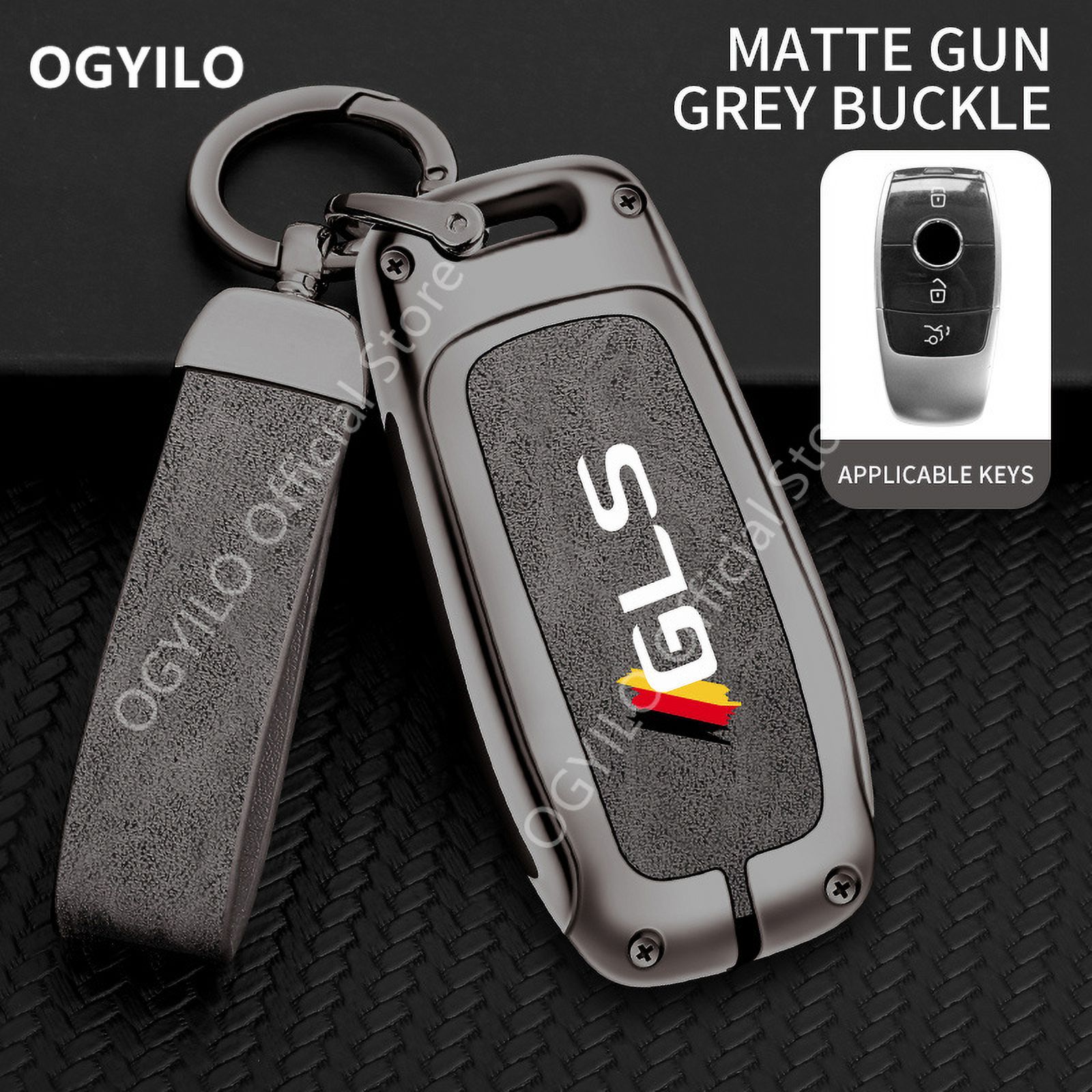 Zinc alloy+leather Car Key Housing For Mercedes Benz GLS A 3 buttons ...