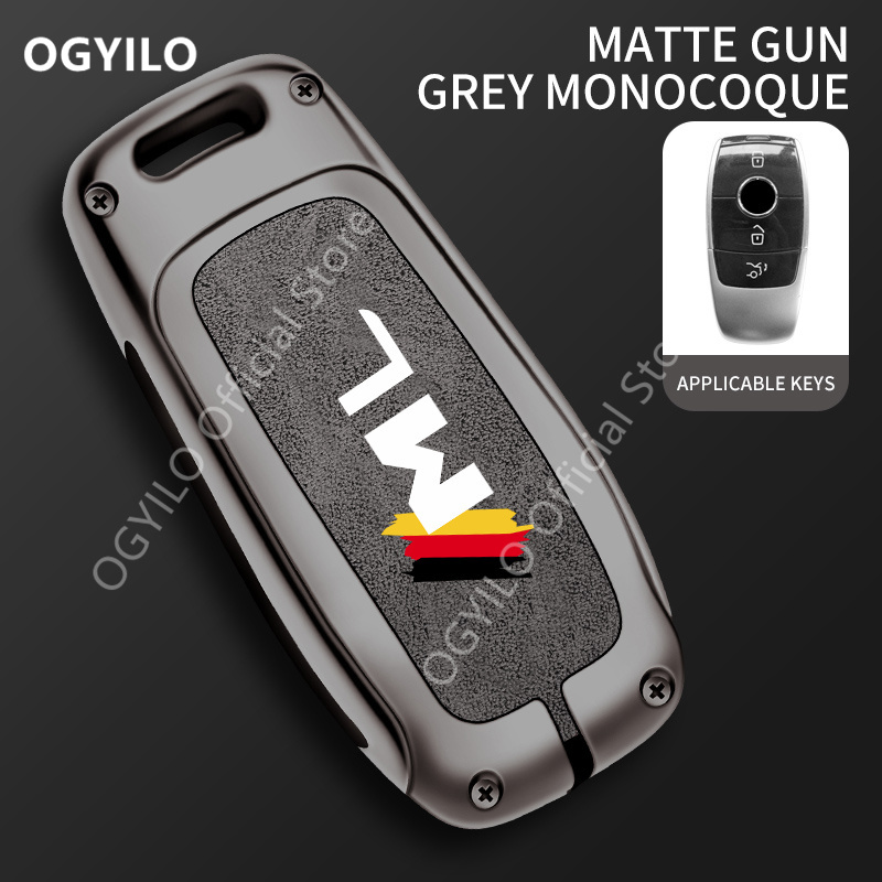 Zinc alloy+leather Car Key Housing For Mercedes Benz ML A 3 buttons Car ...