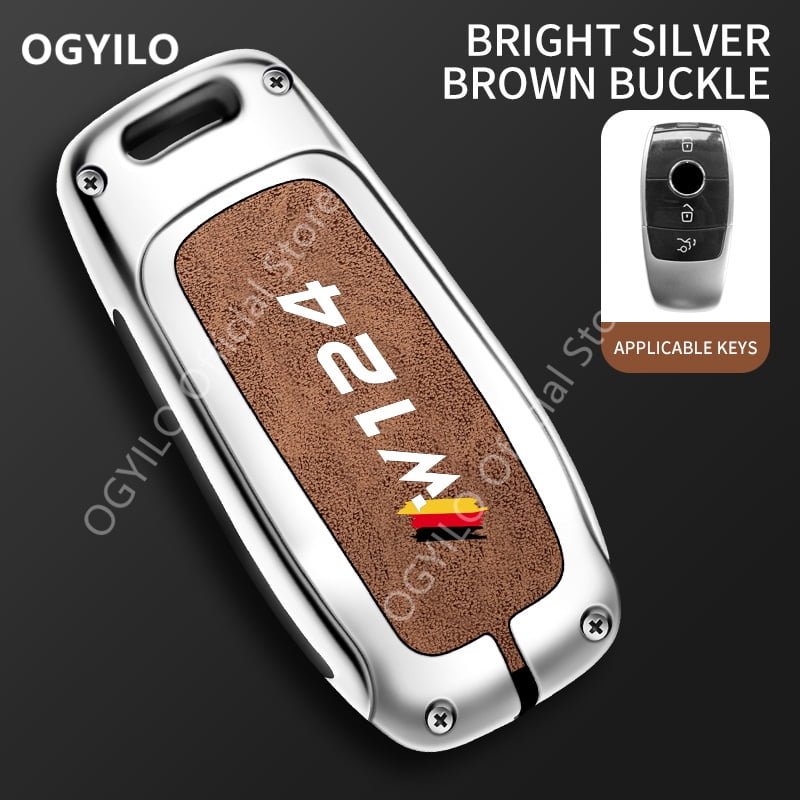 Zinc alloy+leather Car Key Housing For Mercedes Benz W124 A 3 buttons ...