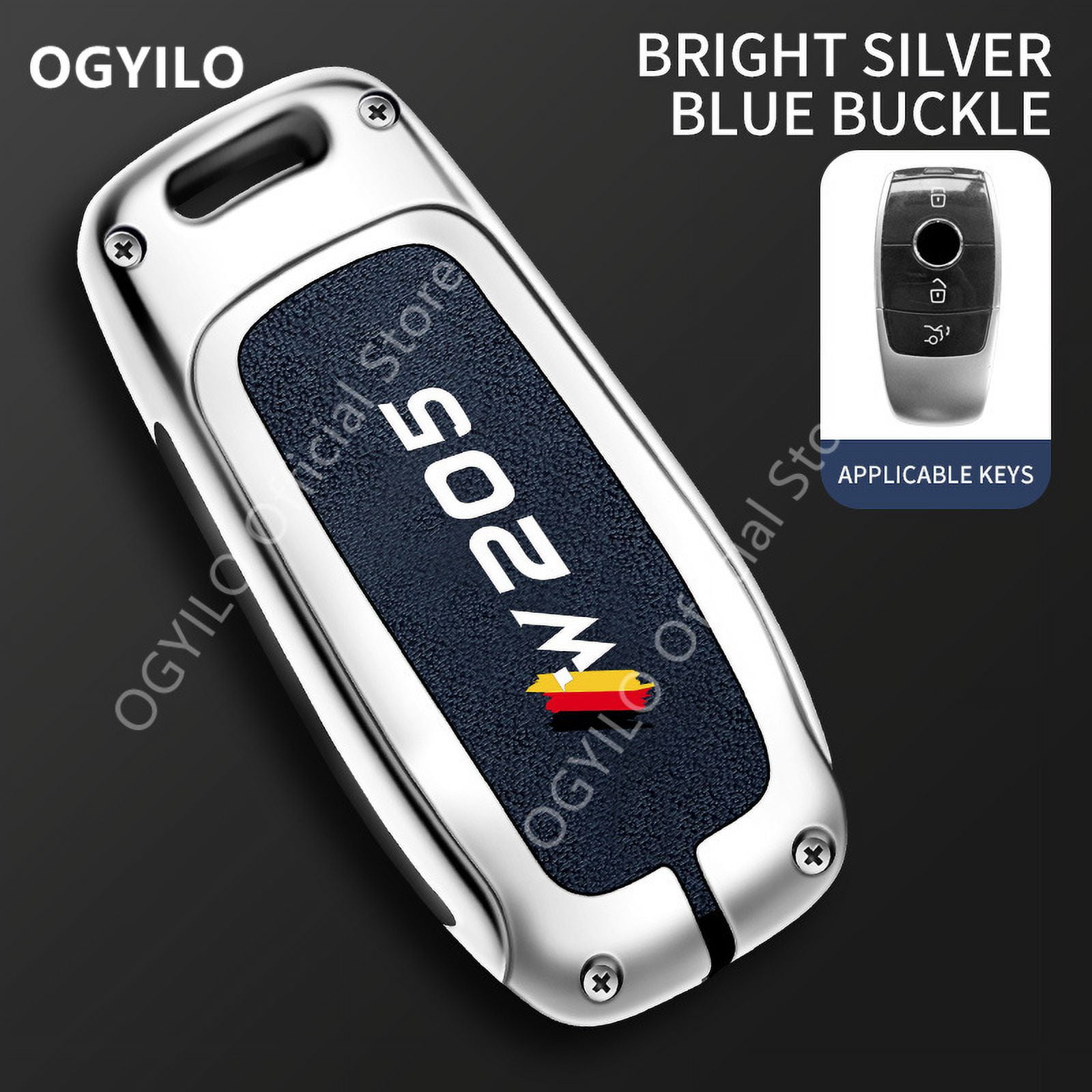 Zinc alloy+leather Car Key Housing For Mercedes Benz W205 A 3 buttons ...