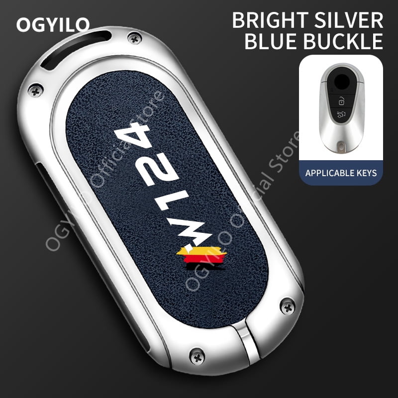 Zinc alloy+leather Car Remote Key Case Cover For Mercedes Benz W124 C 2 ...