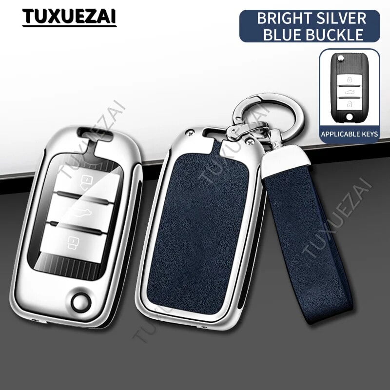 Zinc alloy+leather Key Cover Case Shell Holder For Roewe B 3 buttons ...