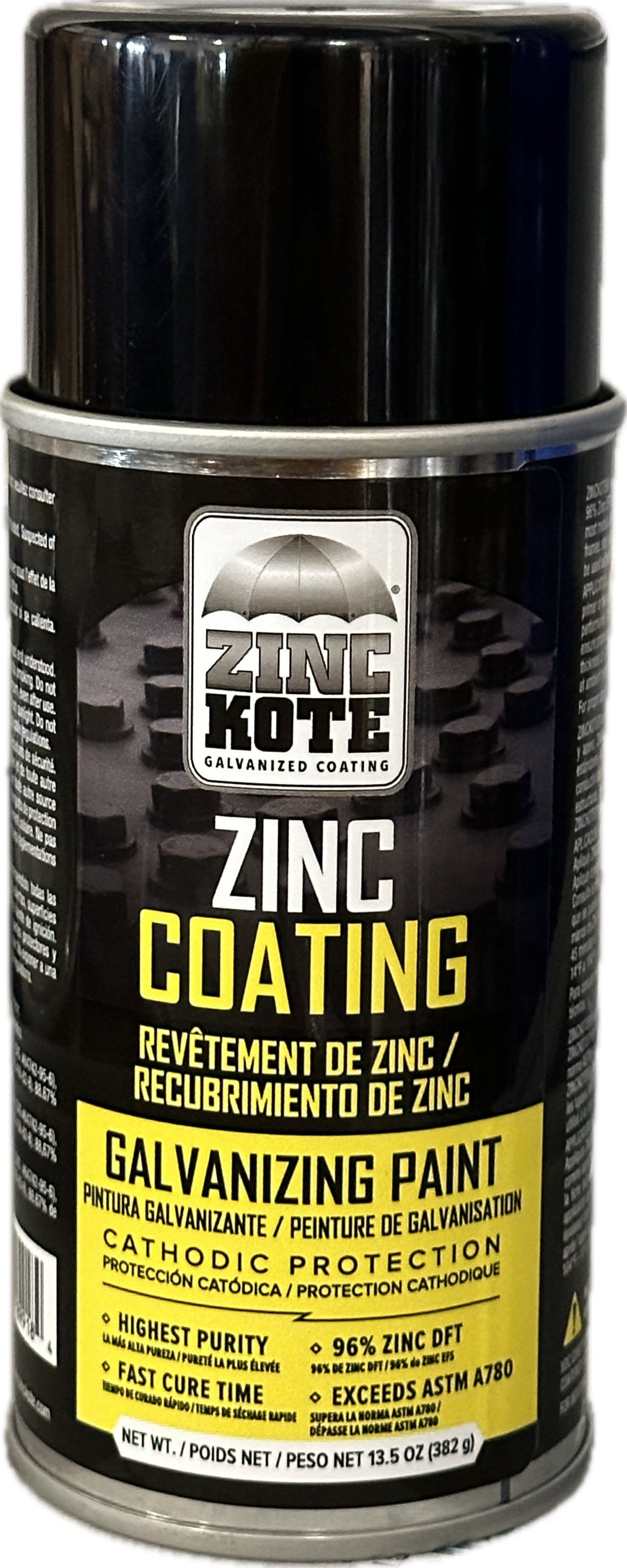 ZincKote Zinc Cold Galv Aerosol Spray - 13.5oz Can - Paint/Coating - 96% Zinc DFT - Cold ...