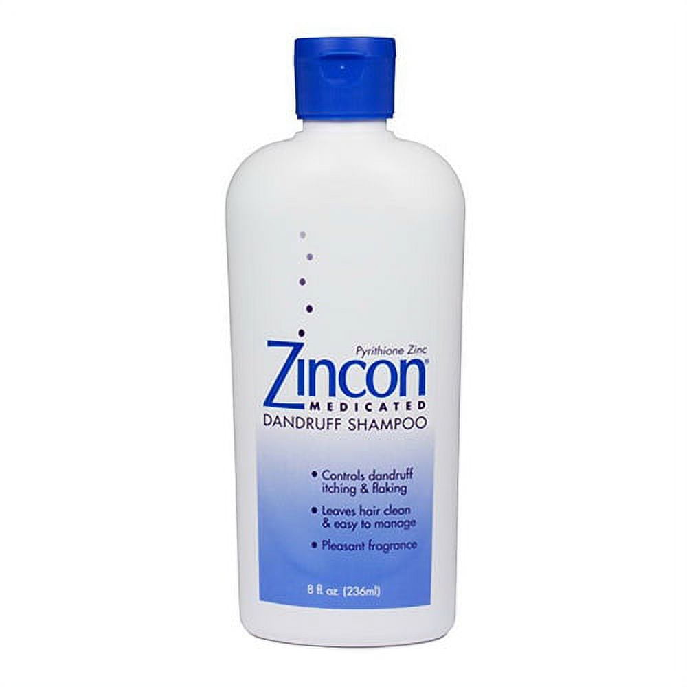 Zincon Medicated Dandruff Shampoo, 8 Oz, Itching Relief, Seborrheic ...