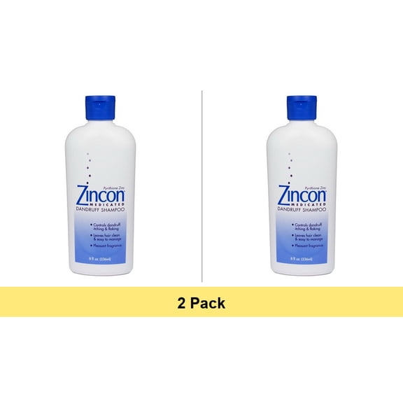DHS Zinc Medicated Shampoo for Dandruff Oily Hair 8 oz Pyrithione Zinc ...