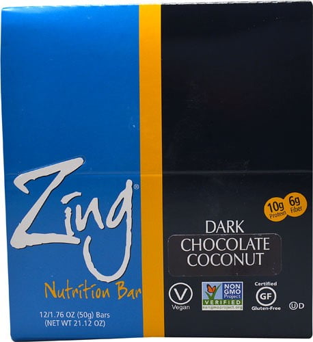 Zing Bars, Nutrition Bar, Dark Chocolate Coconut, 1.76 Oz Bars, 1.76 Oz ...