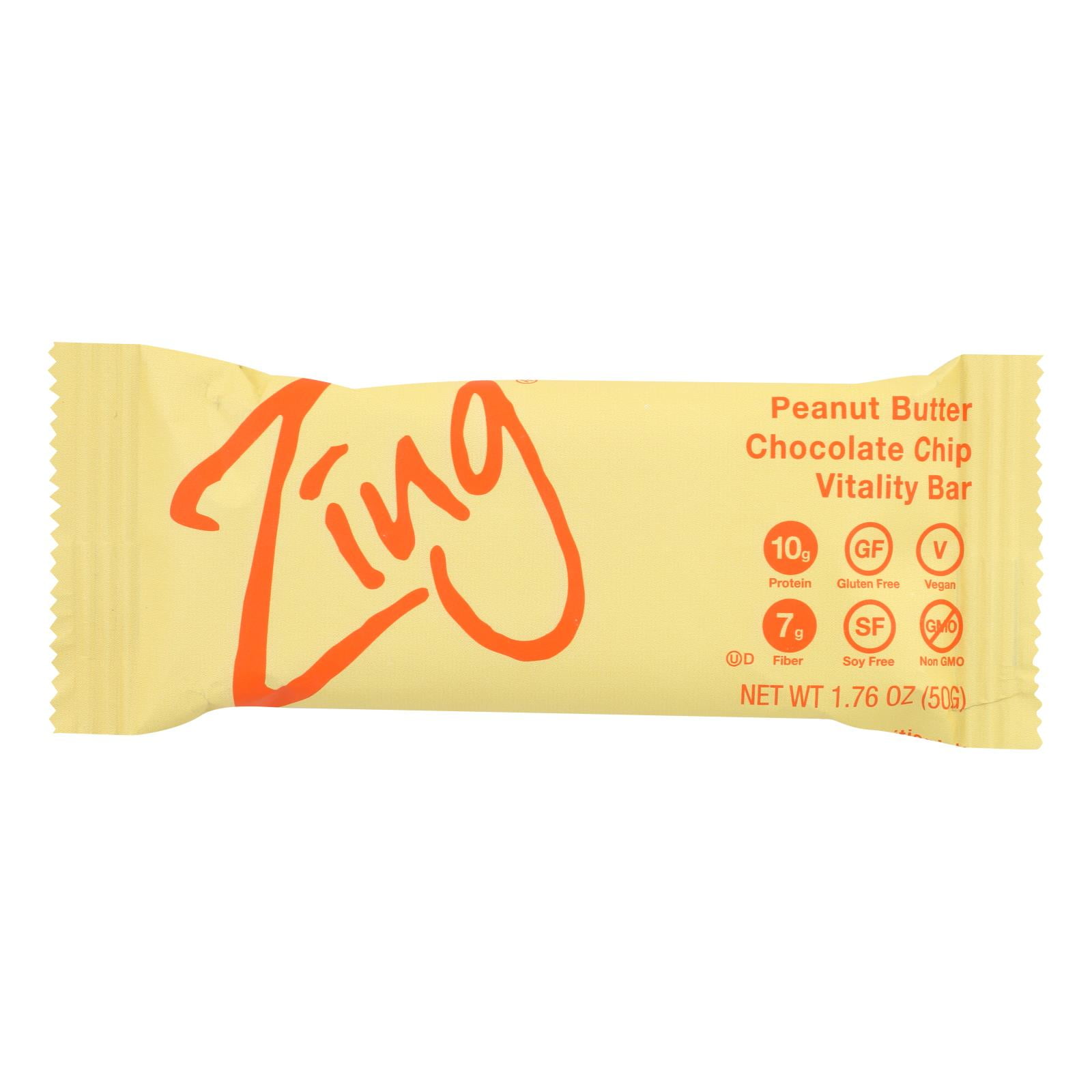 Zing Bars - Nutrition Bar - Peanut Butter Chocolate Chip - 1.76 oz Bars ...