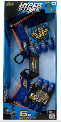 Zing HyperStrike Bow & Arrow Toy Set Blue with 6 Zonic Whistle Foam ...