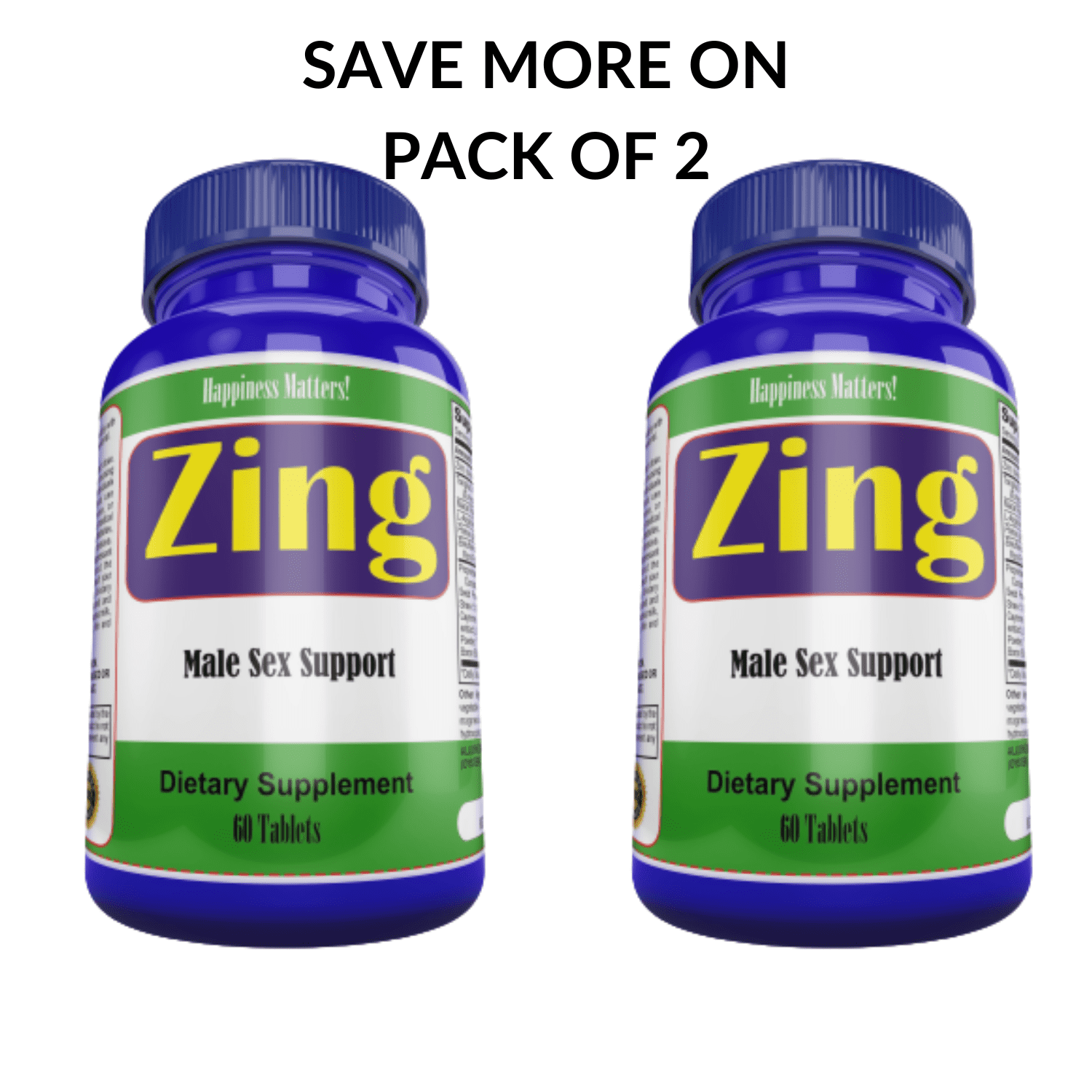Zing Male Testosterone Supplements, Energy & Stamina Booster (Pack of 2 ...