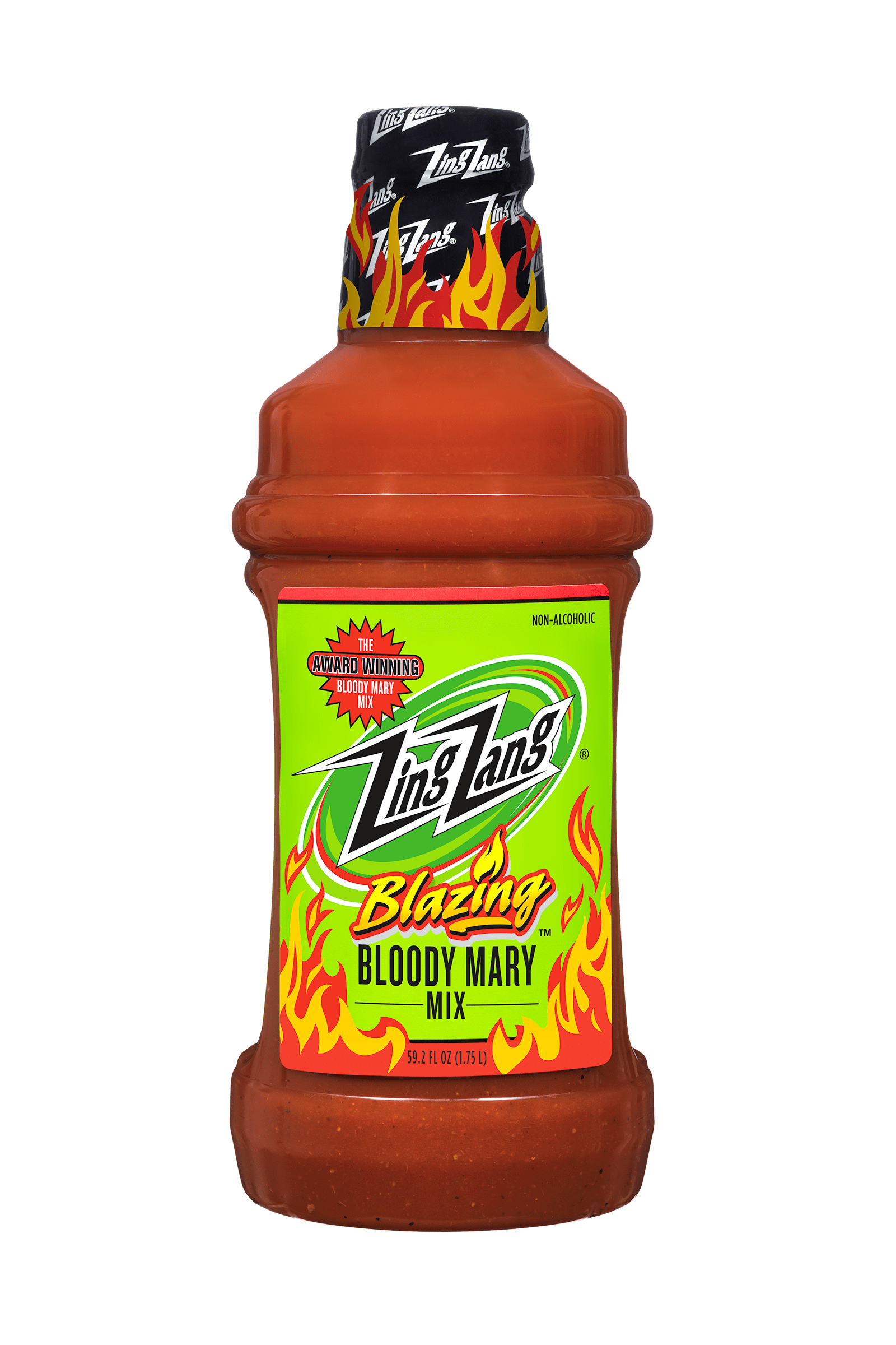 Zing Zang Blazing Bloody Mary Mix, Non-Alcoholic Cocktail Mixer, 1.75L ...