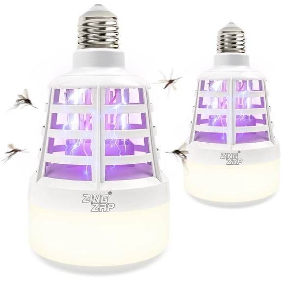 Zing Zap Dual-Function Mosquito Zapper Bulb, LED Light with UV, Indoor ...