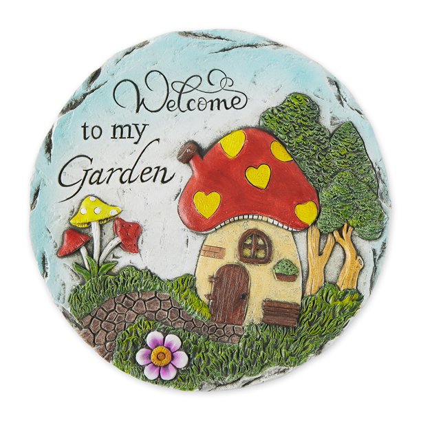 Zingz Home Welcome To My Garden Stepping Stone - Walmart Business Supplies