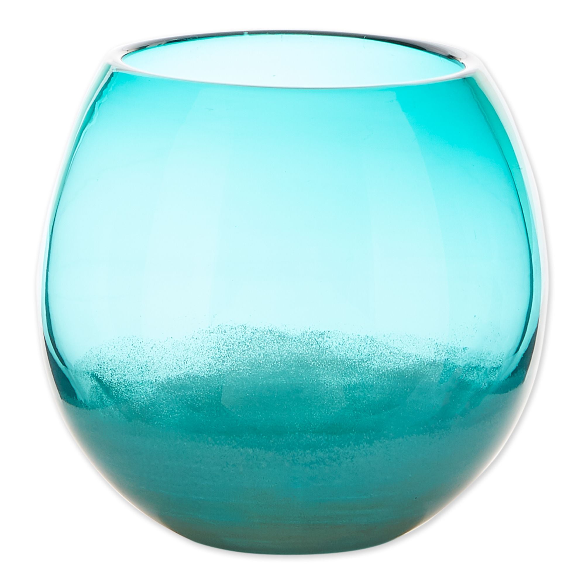 Zingz & Thingz 11.75" Aqua Blue Contemporary Solid Fish Bowl Vase ...