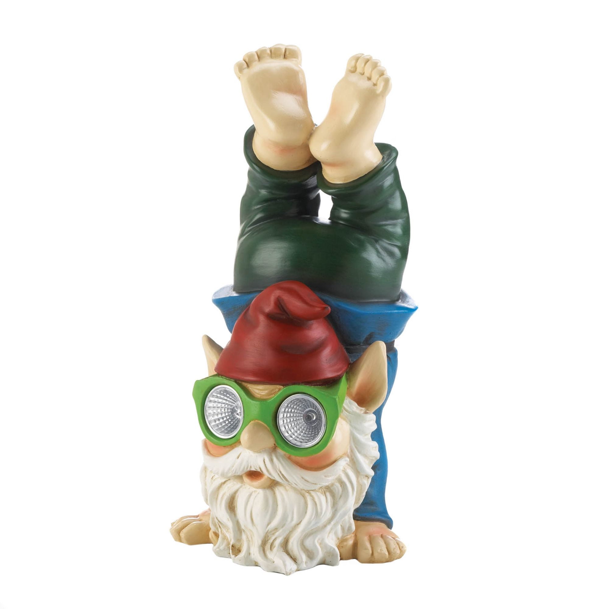Zingz & Thingz 13.75" Black and Red Handstand Gnome Solar Outdoor ...