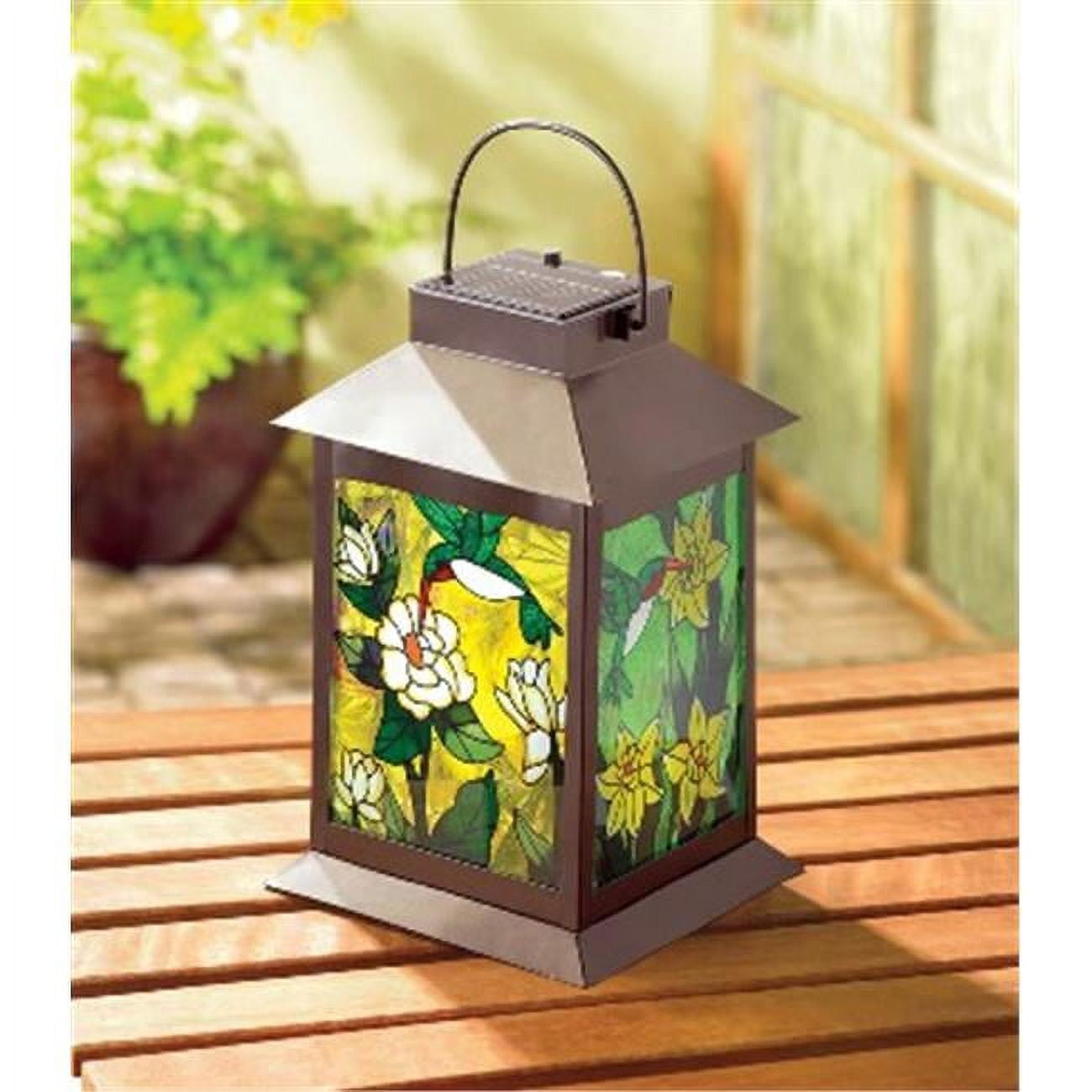 Zingz & Thingz 57070063 Solar Powered Garden Floral Stained Glass ...