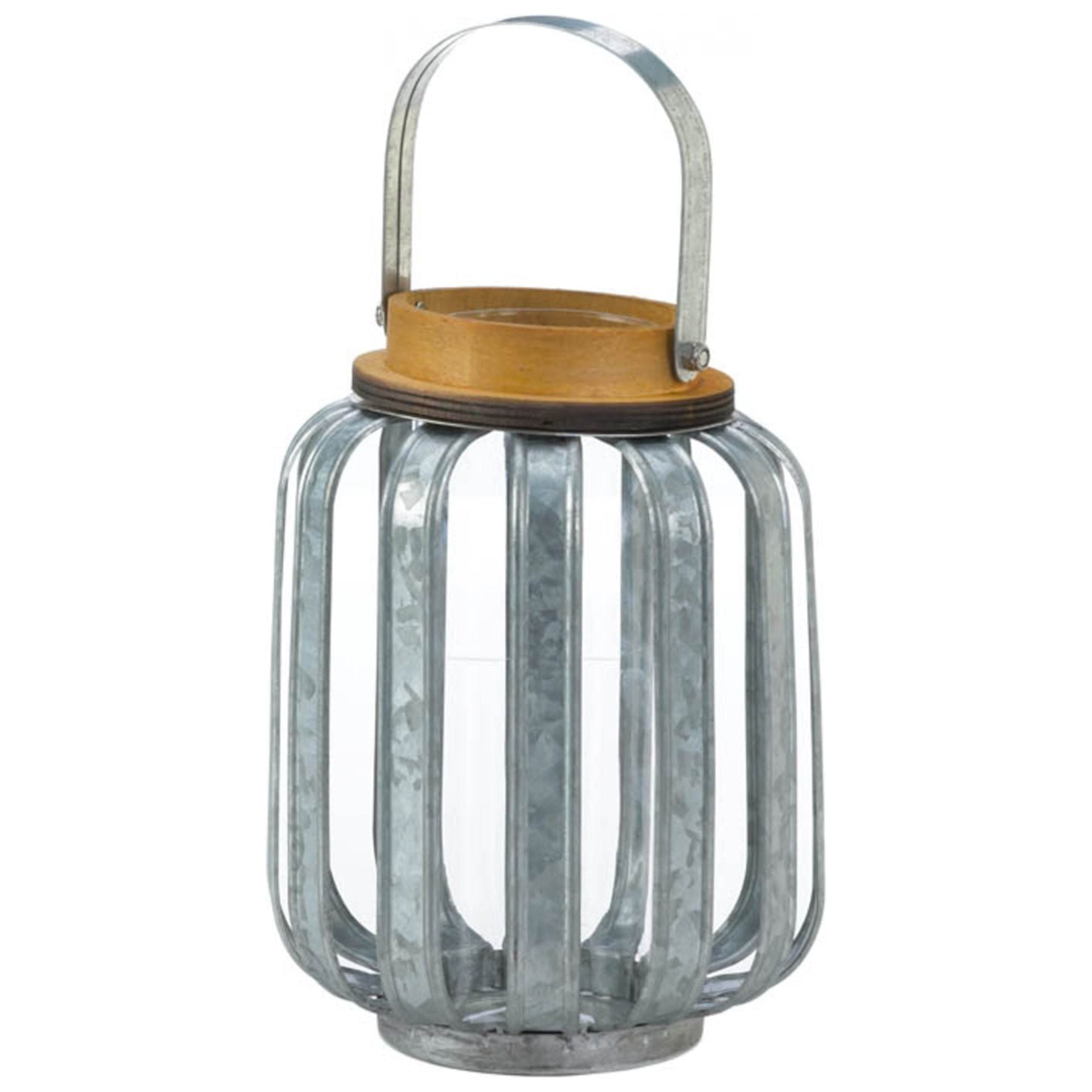 Zingz & Thingz 8.5" Gray and Brown Small Candle Lantern with Handle ...