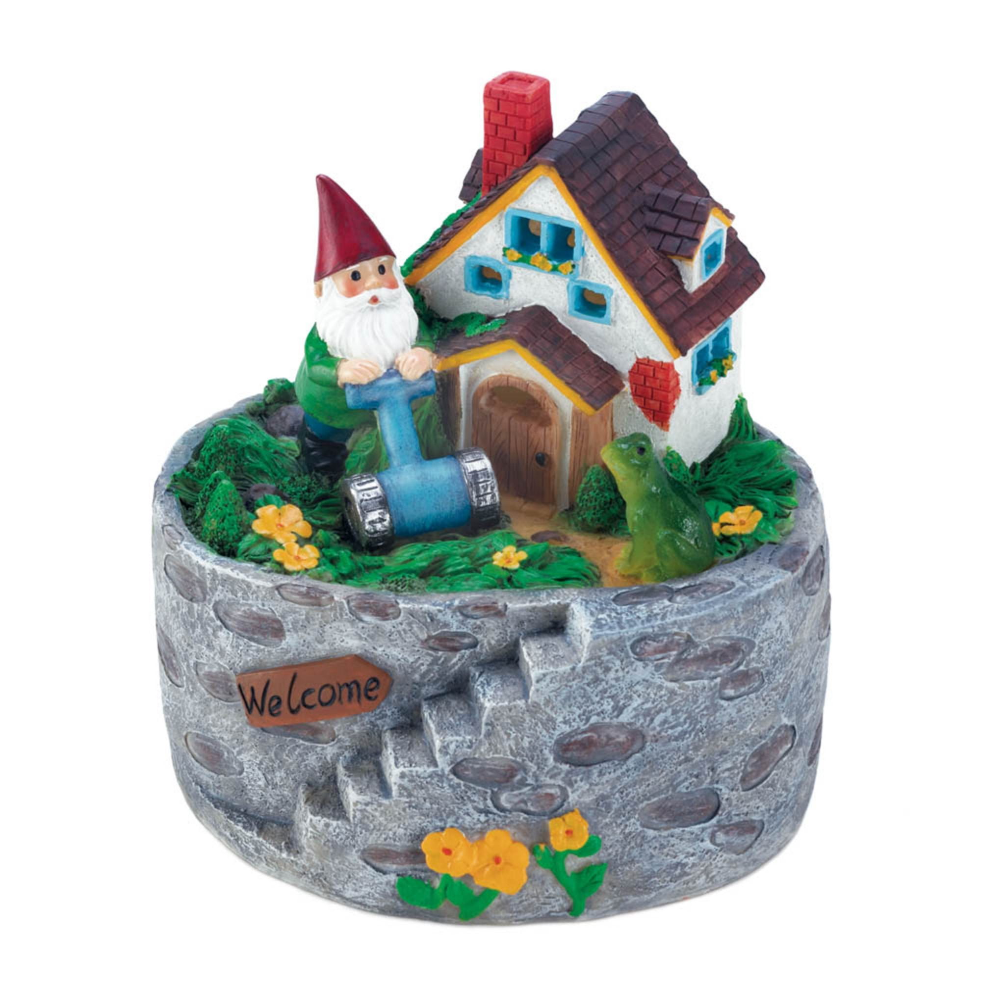 Zingz & Thingz 8" Gray and Green Storybook Home Gnome Solar Outdoor ...