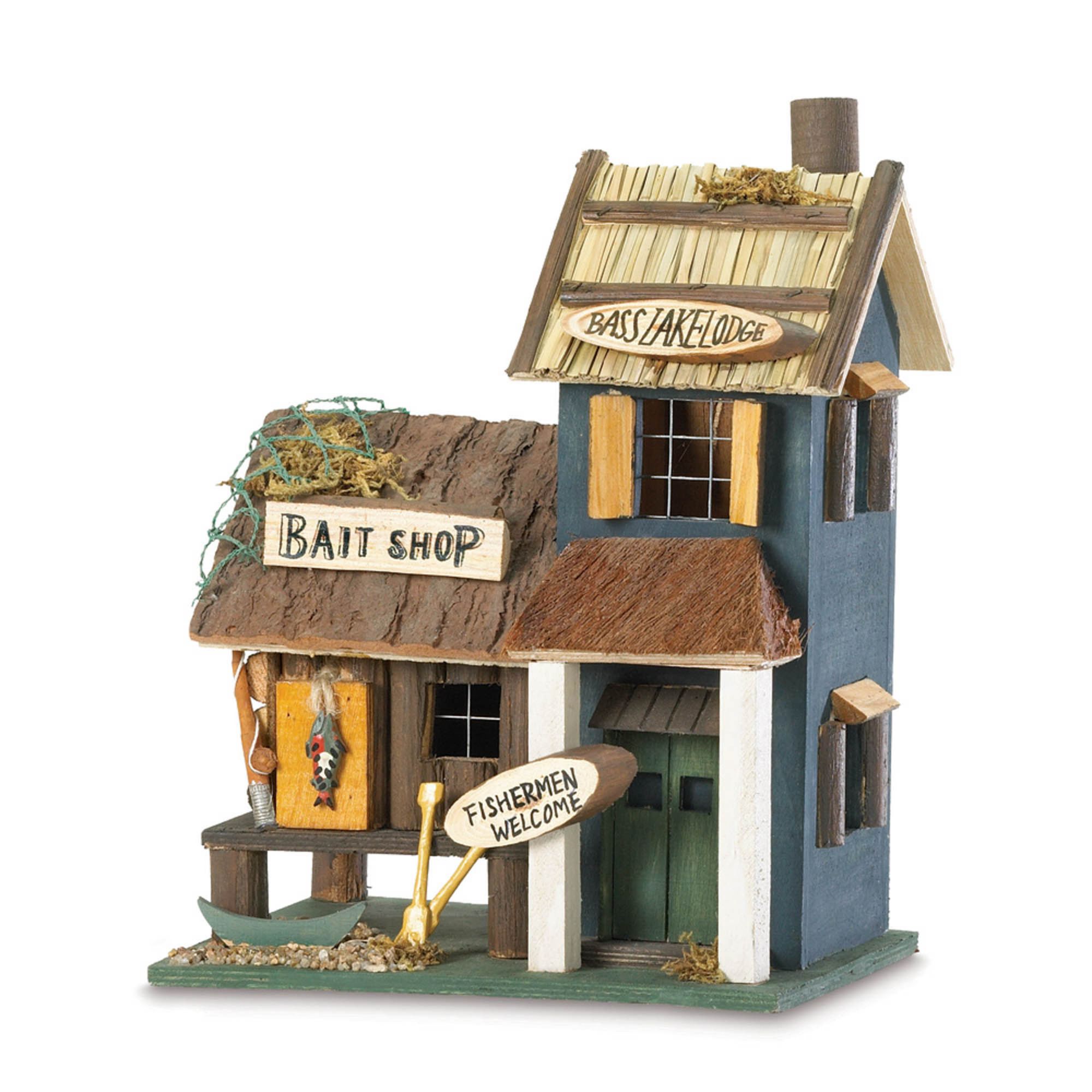 Zingz & Thingz Bass Lake Lodge Outdoor Hanging Birdhouse - 10.25 ...