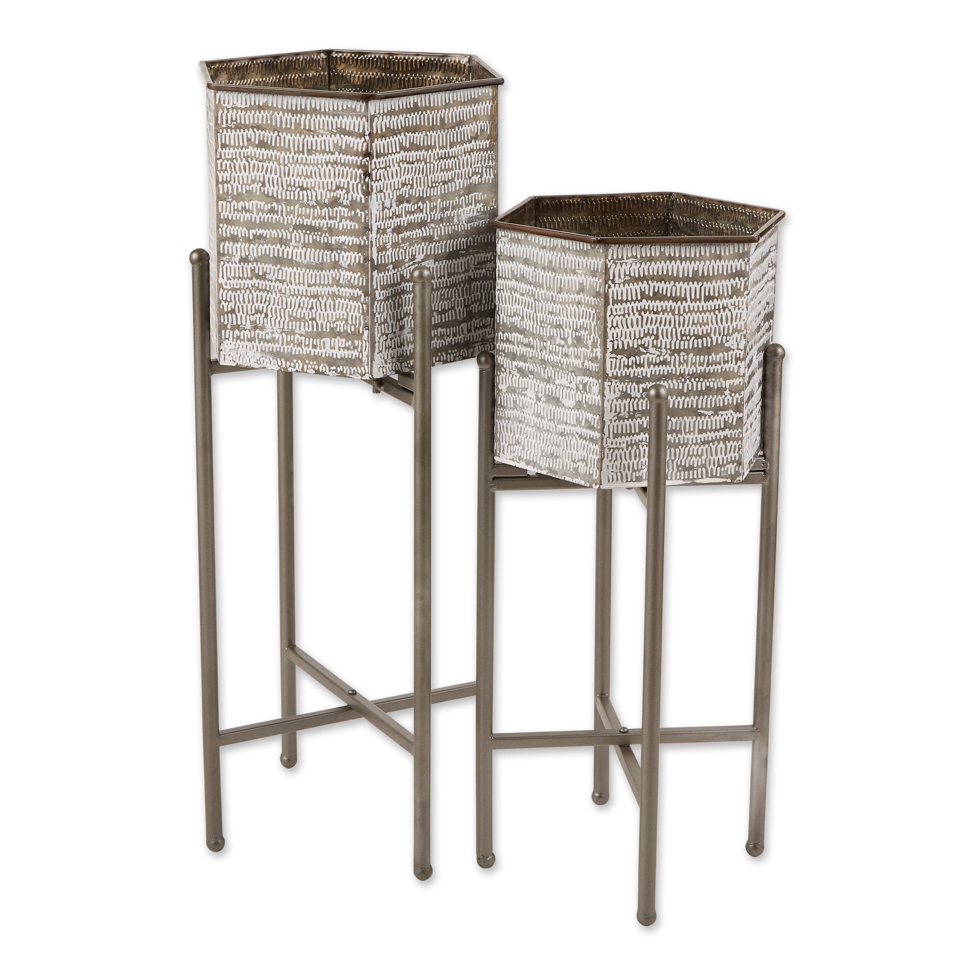 Zingz & Thingz Hexagon Bucket Plant Stand Set of 2 - Walmart.com
