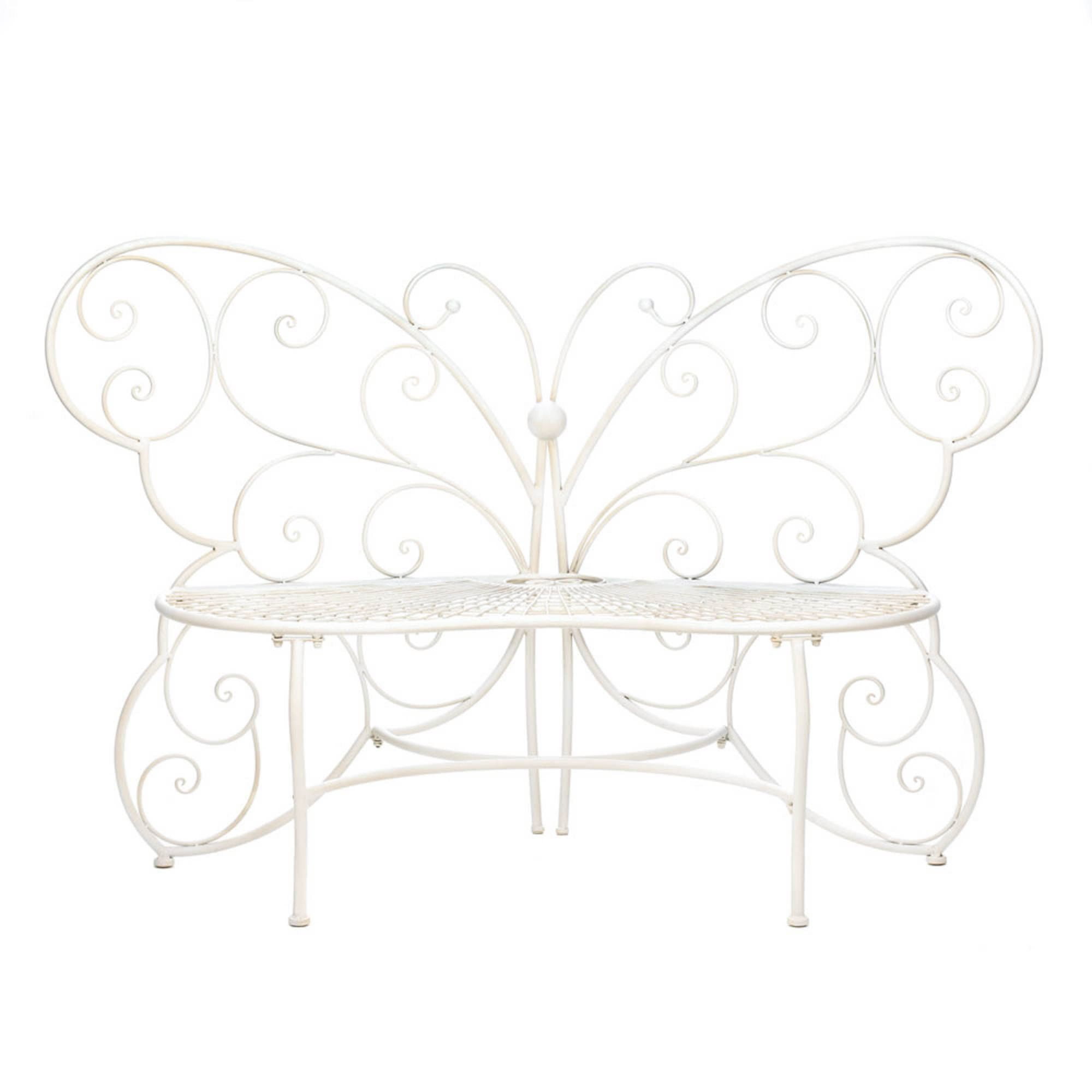 Zingz & Thingz Iron Weather-Resistant and Butterfly Design Garden Bench ...