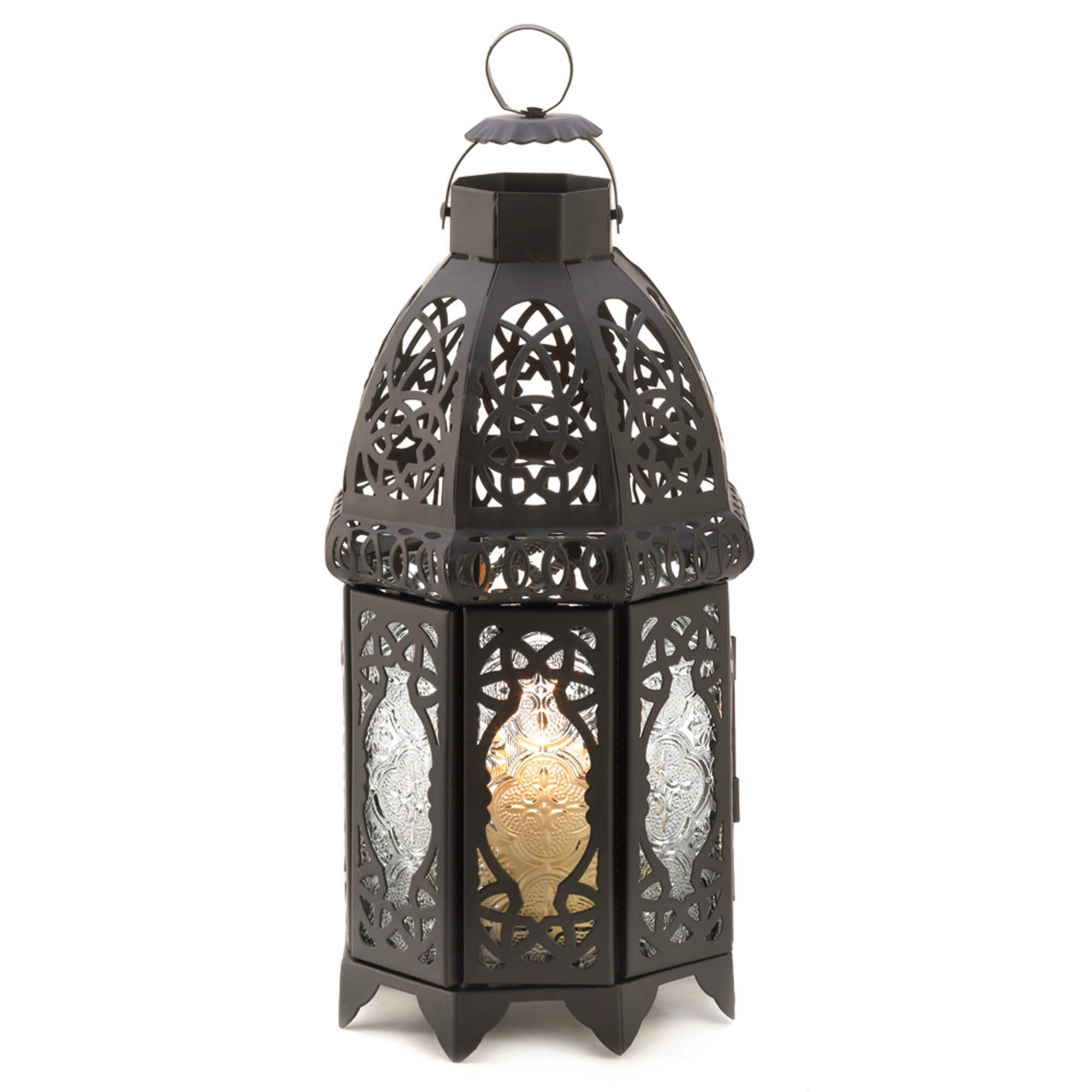 Zingz & Thingz Lattice Moroccan Style Candle Lantern - 12" - Black ...