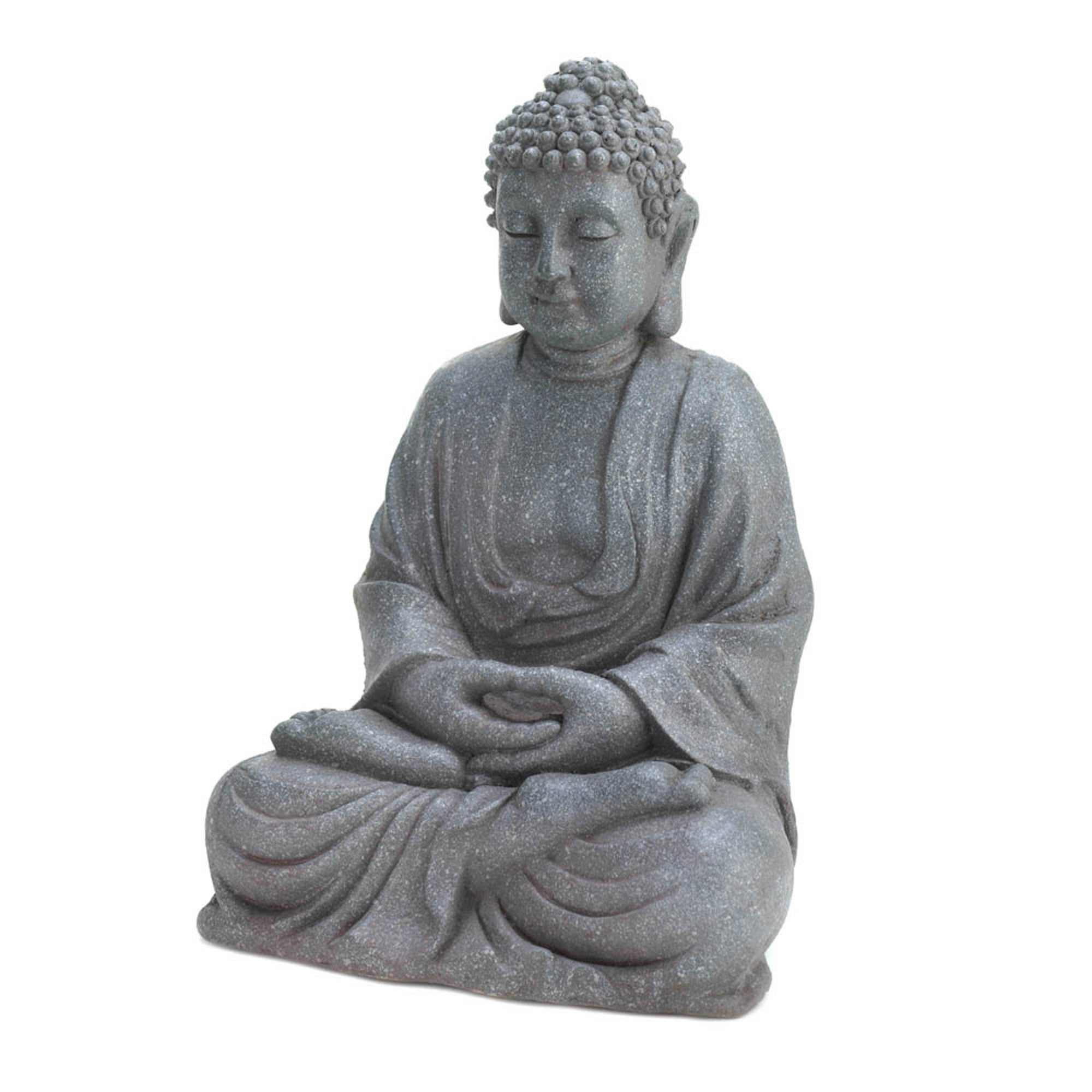 Zingz & Thingz Meditating Buddha Statue, 11.5 Inch, Gray, Stone-like ...