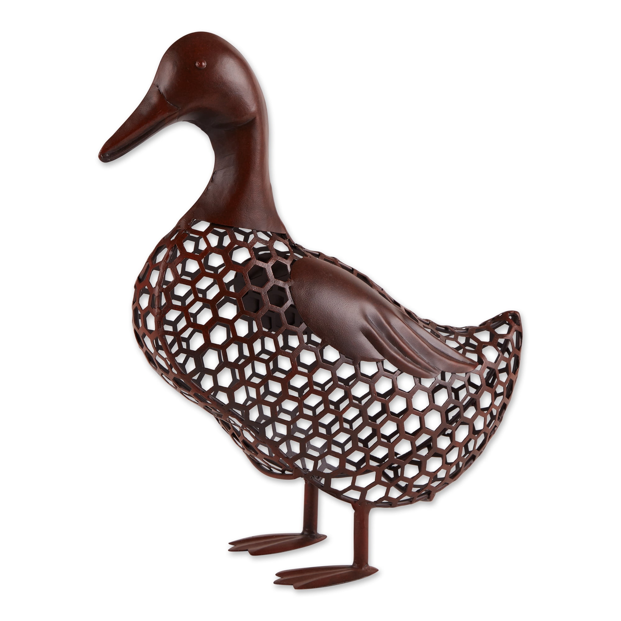 Zingz & Thingz Metal Duck Outdoor Garden Statue - 14.5" - Brown ...