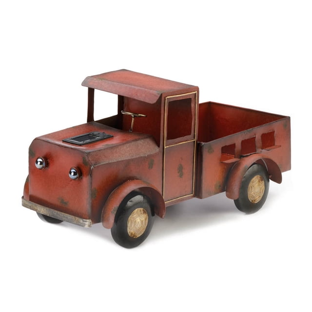 Zingz & Thingz Metal Truck Solar Light Planter in Red - Walmart ...