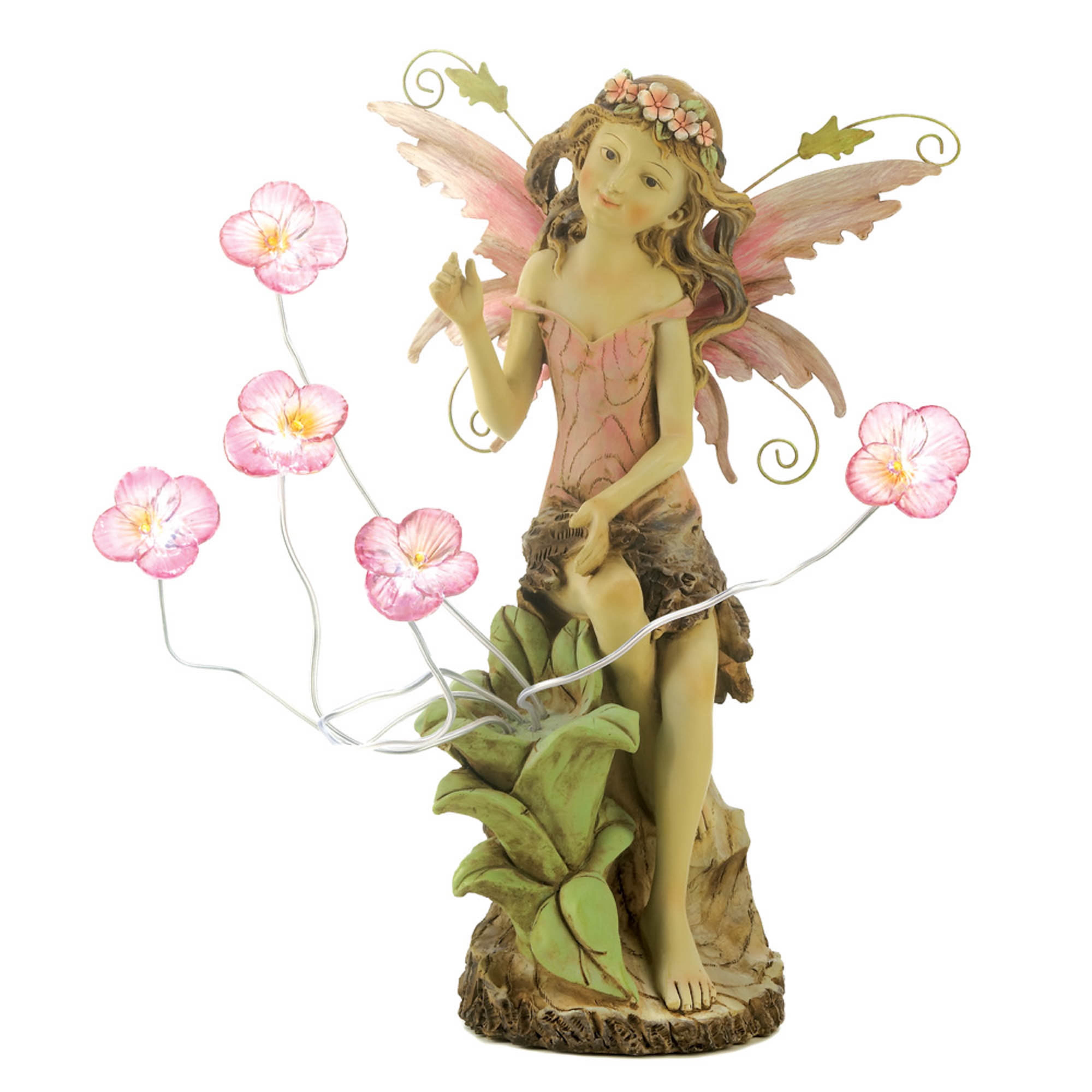 Zingz & Thingz Peony Fairy Solar Lighted Outdoor Garden Statue - 18 ...