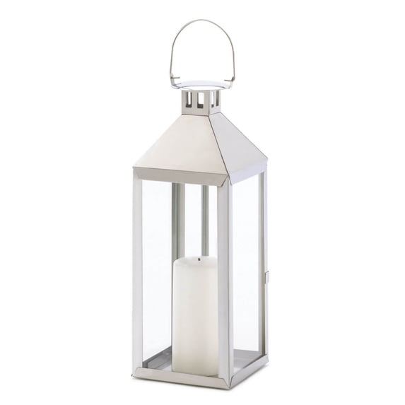Zingz & Thingz Pillar Candle Lantern - 15" - White - Walmart.com