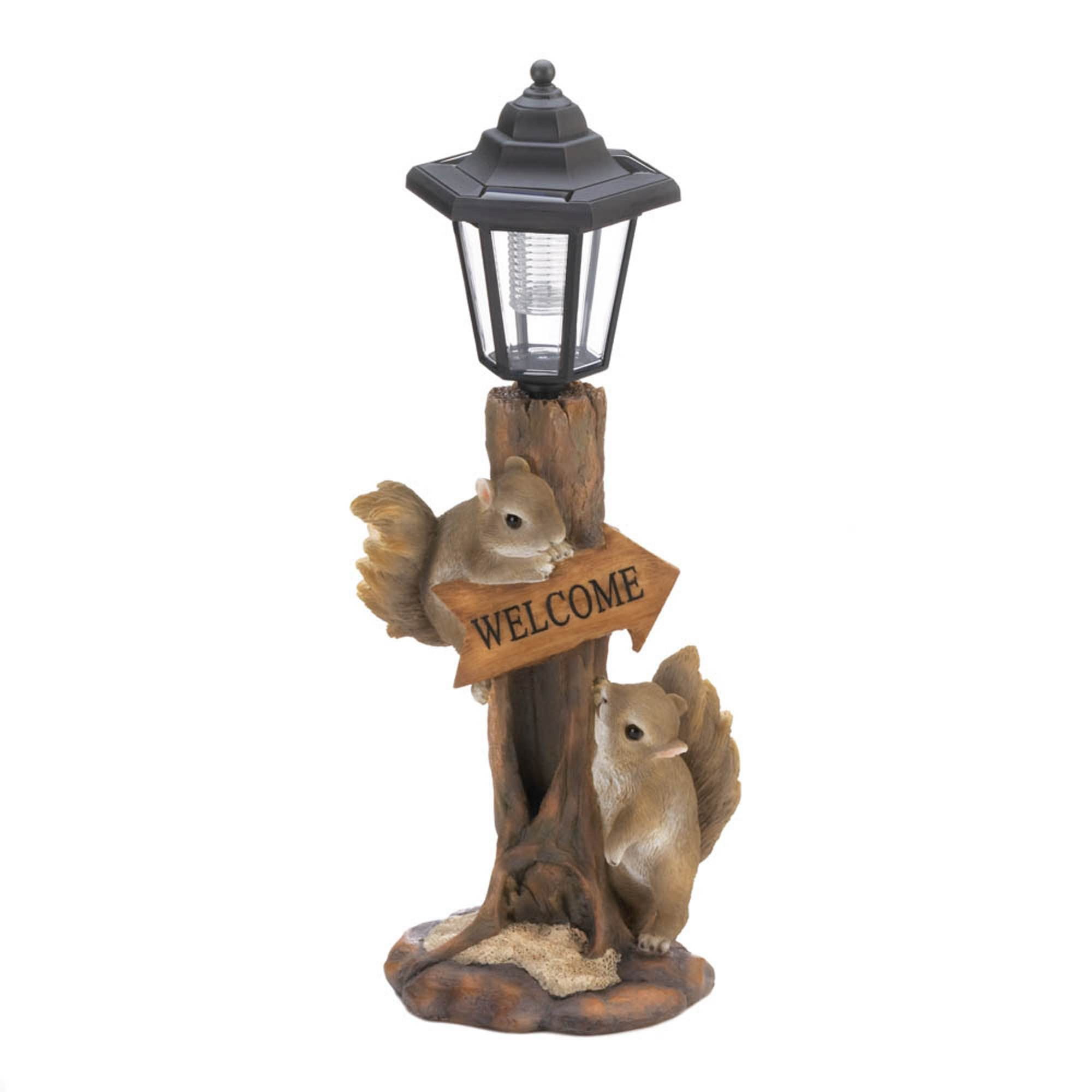 Zingz & Thingz Plastic Friendly Squirrels Solar Figurine in Brown ...