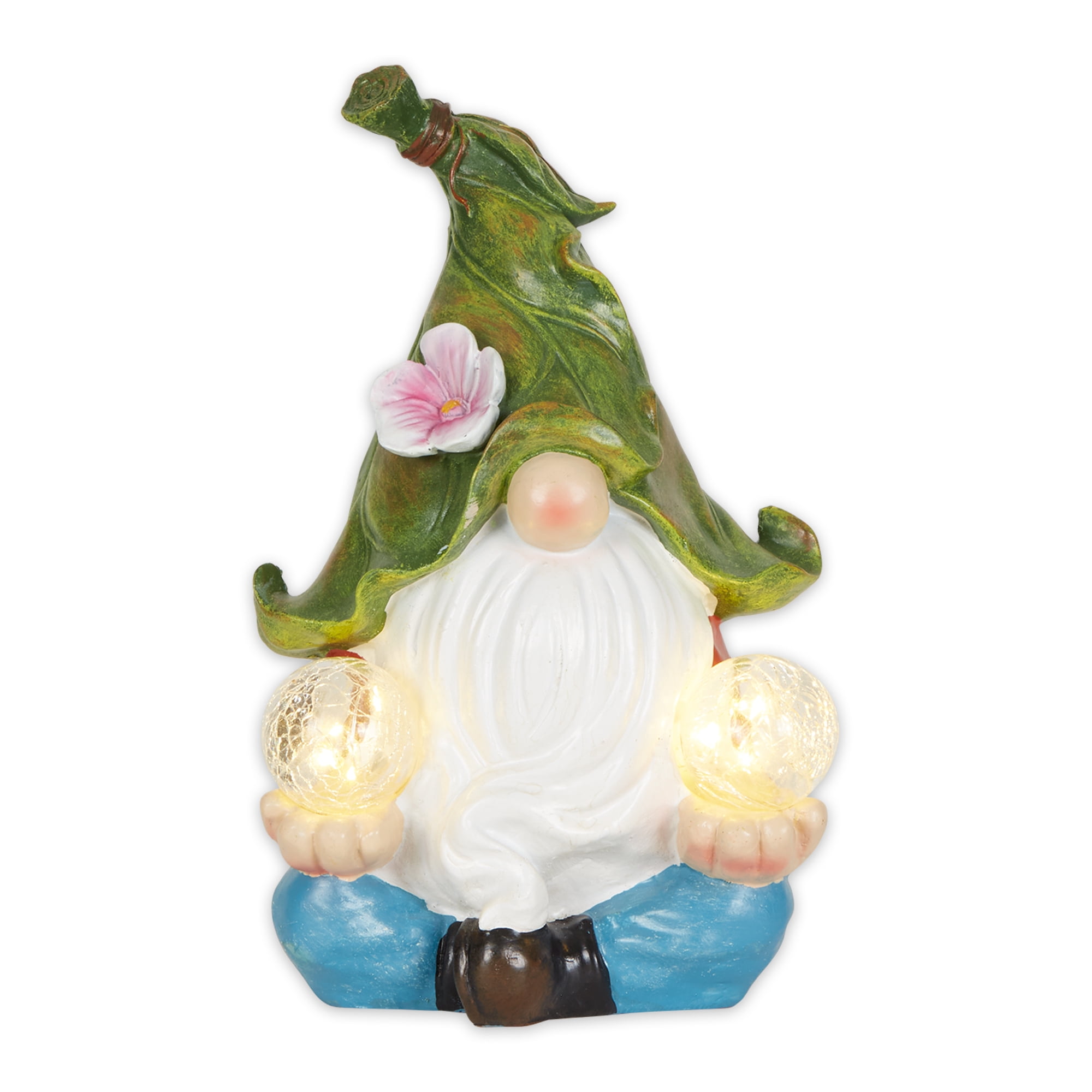 Zingz & Thingz Solar Powered Meditating Gnome Outdoor Garden Statue ...