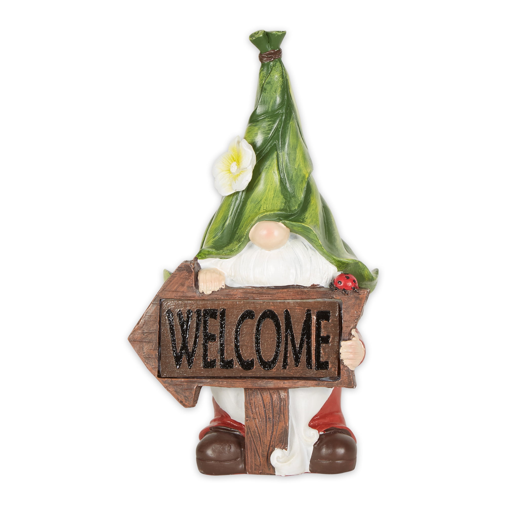 Zingz & Thingz Solar Powered "Welcome" Gnome Outdoor Garden Statue - 13 ...