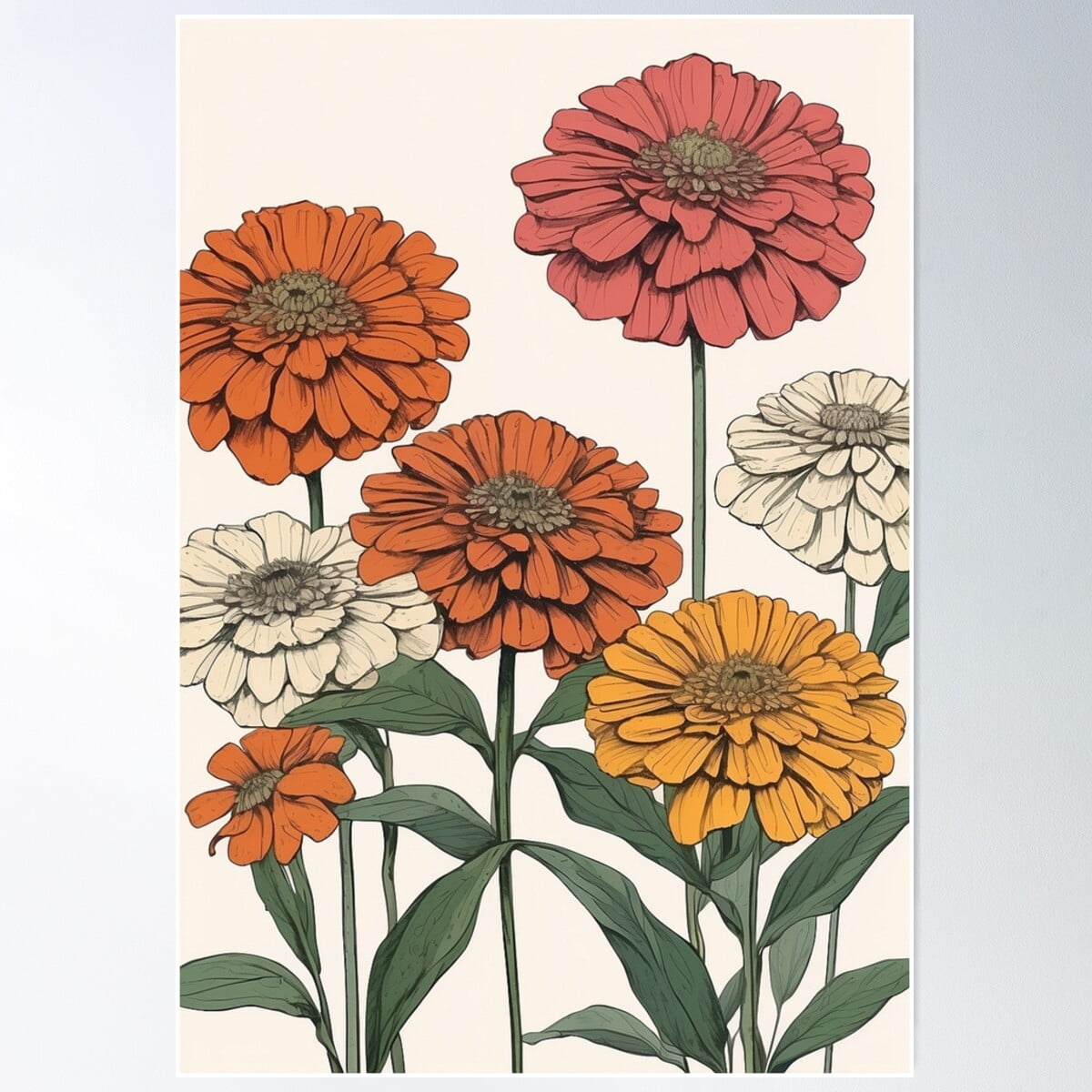 Zinnia Family Poster Wall Art, Modern Wall Decor For Living Room ...