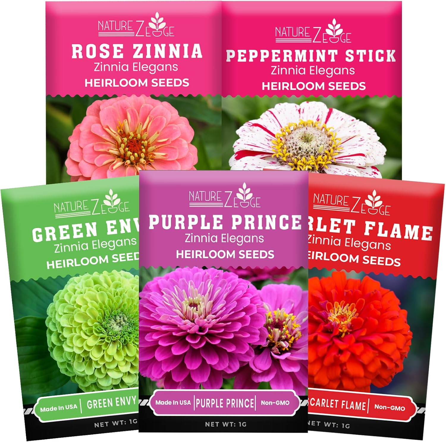 Zinnia Seeds for 2025 Planting Outdoors, Over 550 Non GMO Made in USA ...