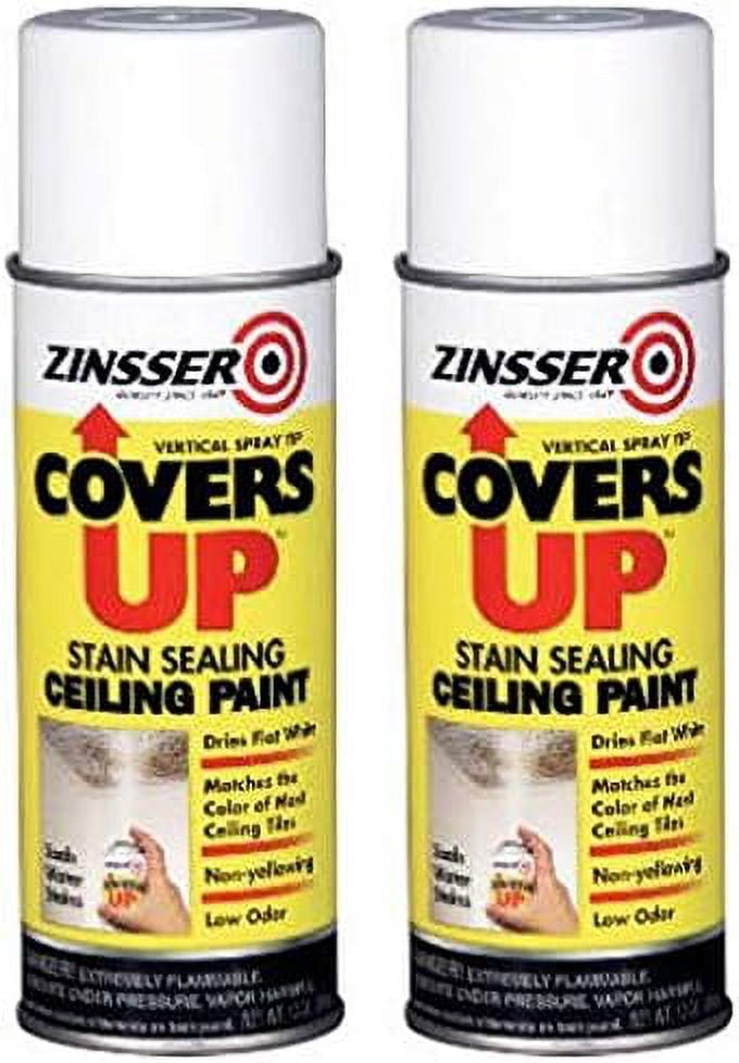 Zinnser 03688 Covers Up Stain Sealing Ceiling Paint, White (Тwo Рack ...